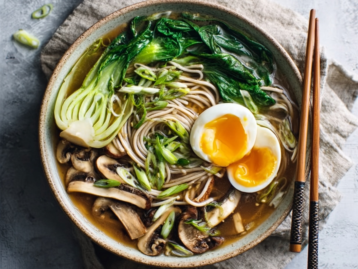 5-Step High-Protein Ginger Miso Noodle Soup (Vegan)